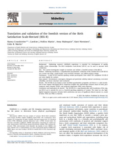 Translation and validation of the Swedish version of the Birth Satisfaction Scale-Revised (BSS-R ...